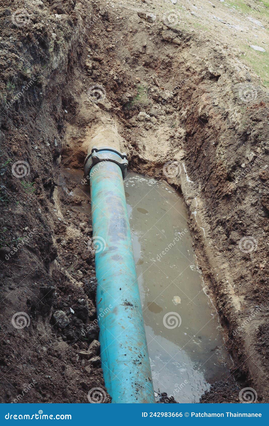 Earth Pit, Pipe System, Water Supply System, Large Pipe, Repairing ...