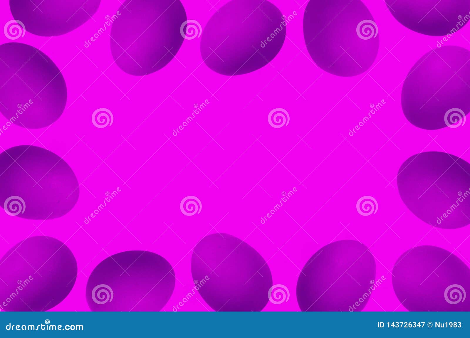 Top View of Easter Neon Border with Copy Space Easter Eggs Stock ...