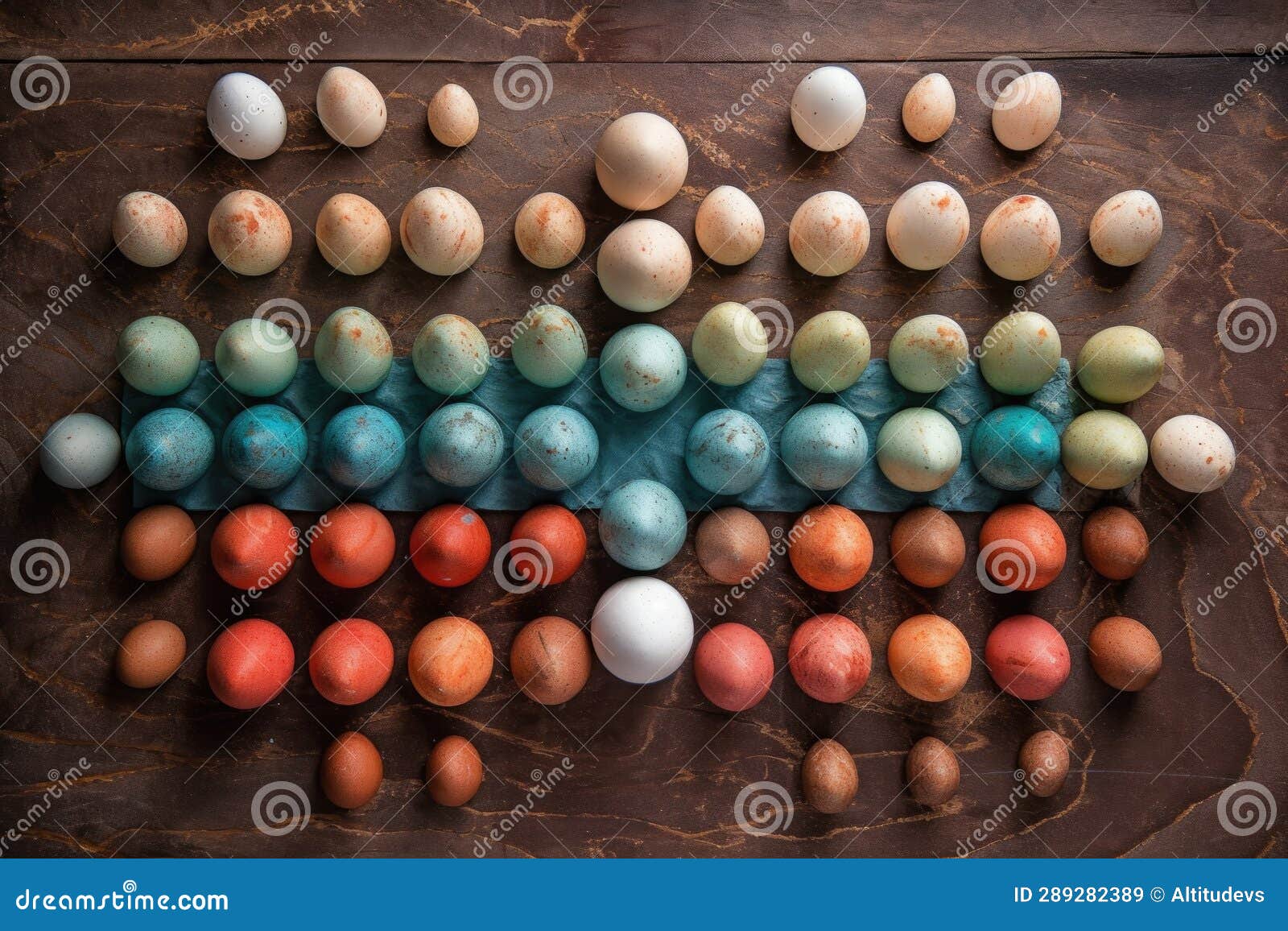 Top View of Eggs Arranged Artistically on Wood Stock Image - Image of ...