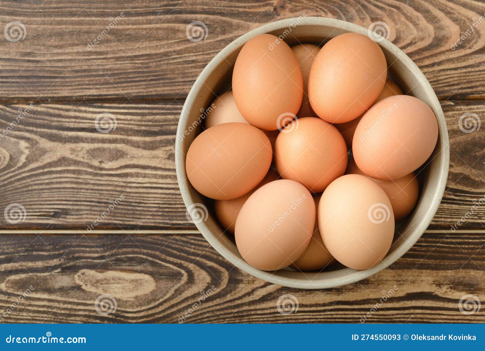 Top View of Eggs in a Bowl on Wooden Background Stock Image - Image of ...