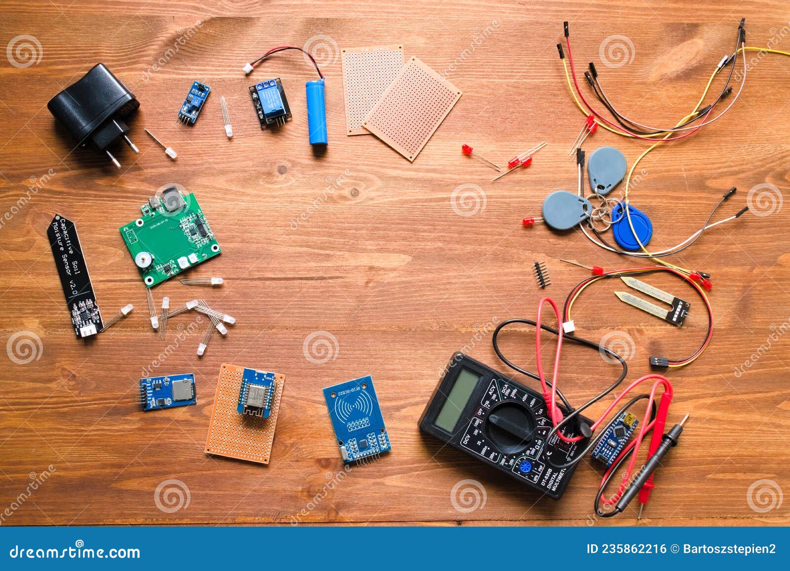 Top View of Electronic Components Such As PCB Stock Photo - Image of ...