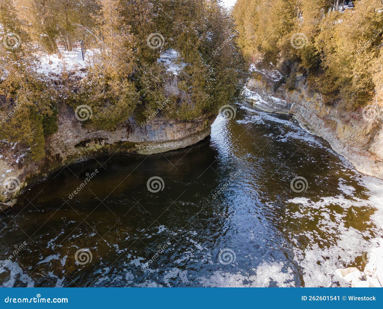 Top View of the Elora Gorge in Ontario, Canada Stock Image - Image of ...