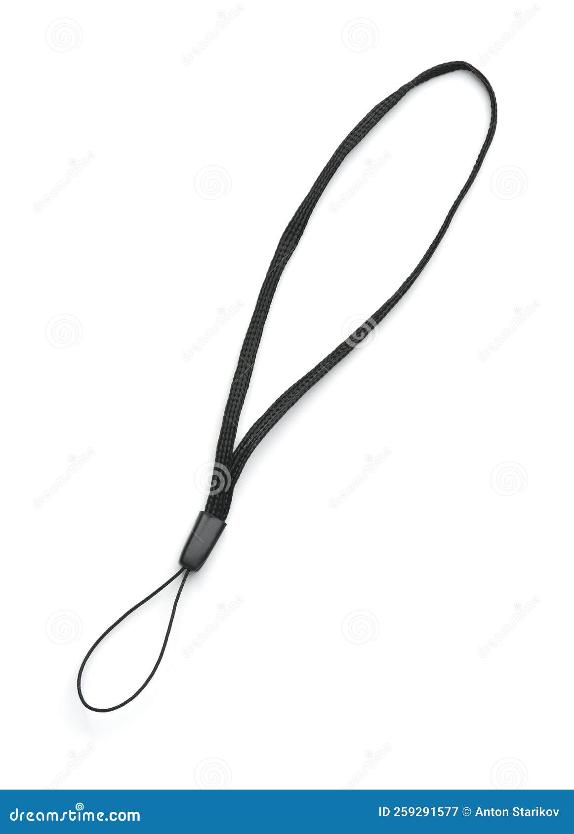 Top View of Empty Black Textile Lanyard Stock Image - Image of concept ...