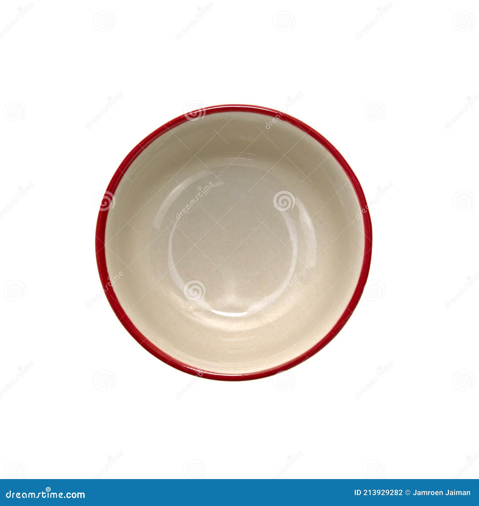 Top View of Empty Ceramic Bowl on White Background Stock Photo - Image ...