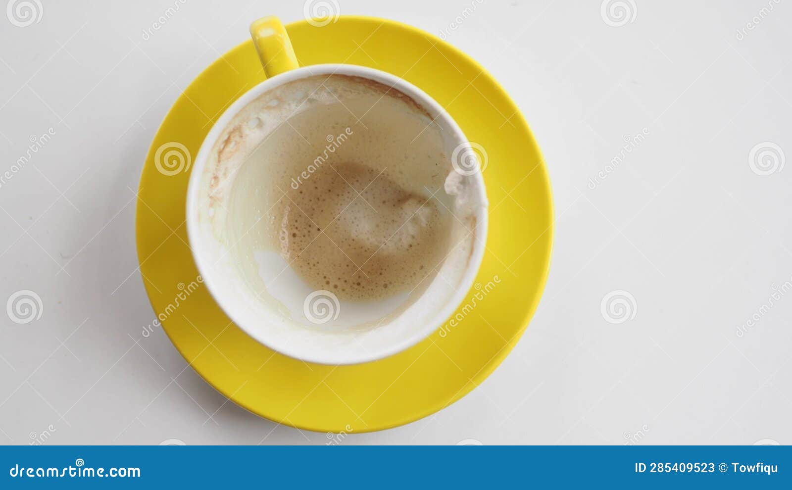 Top View of Empty Coffee Cup on Table , Stock Video - Video of milk ...