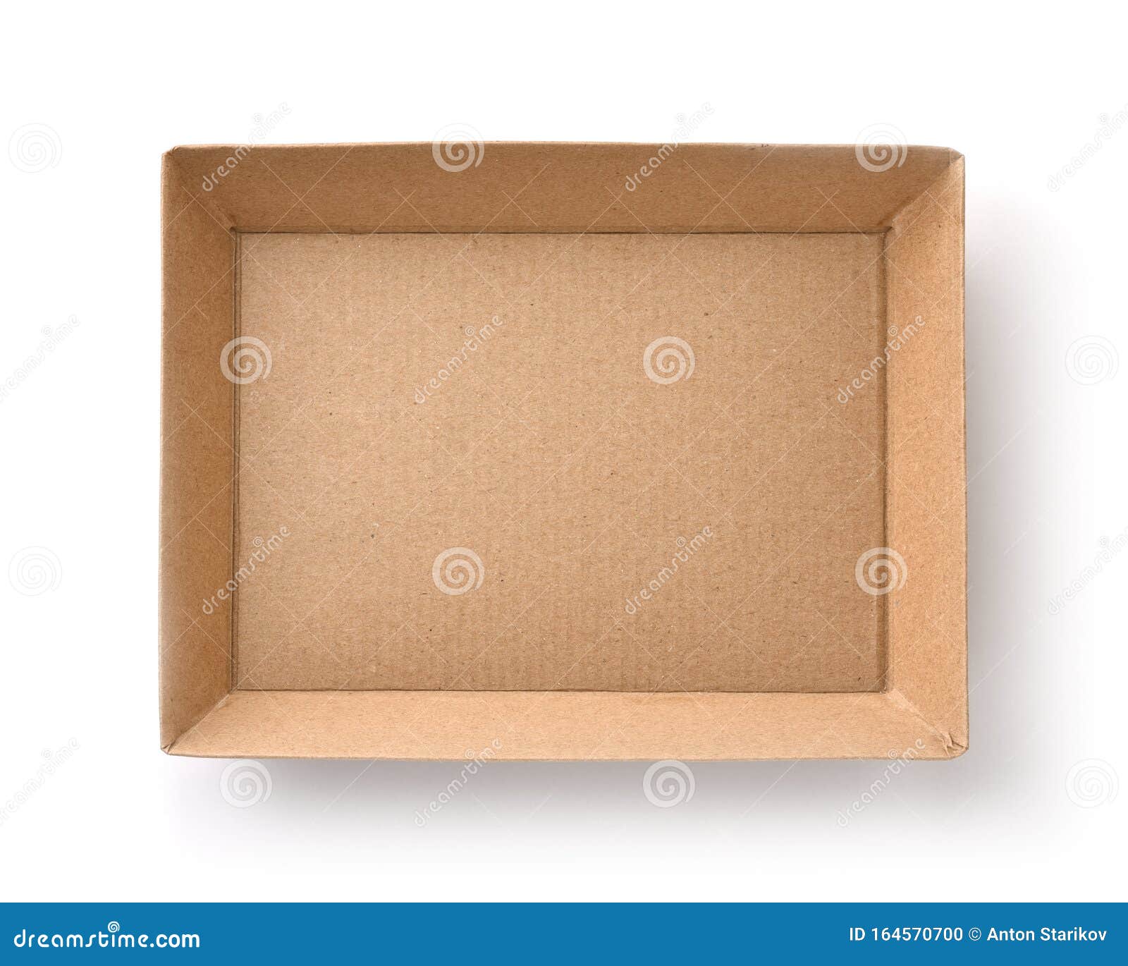 Top View of Empty Craft Cardboard Box Stock Photo - Image of layout ...