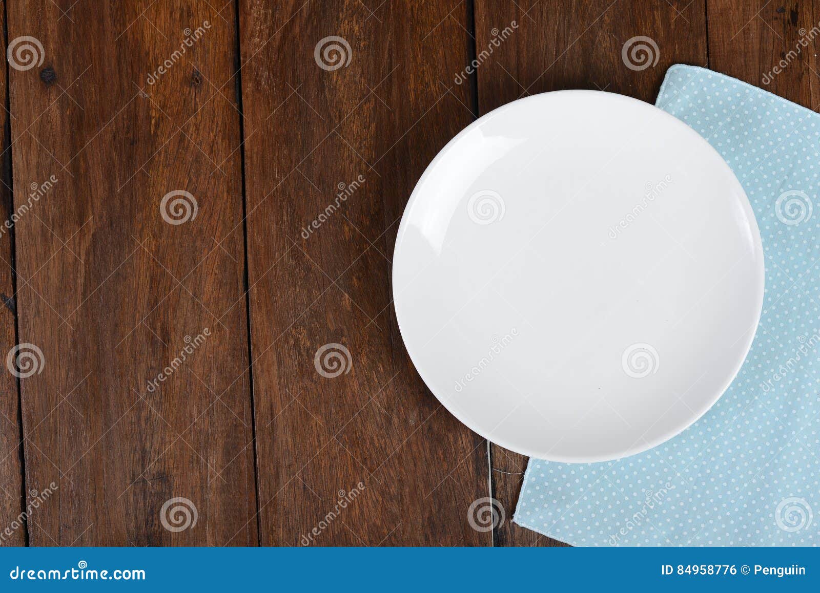 Top View Empty Dish on the Table Background Stock Photo - Image of food ...