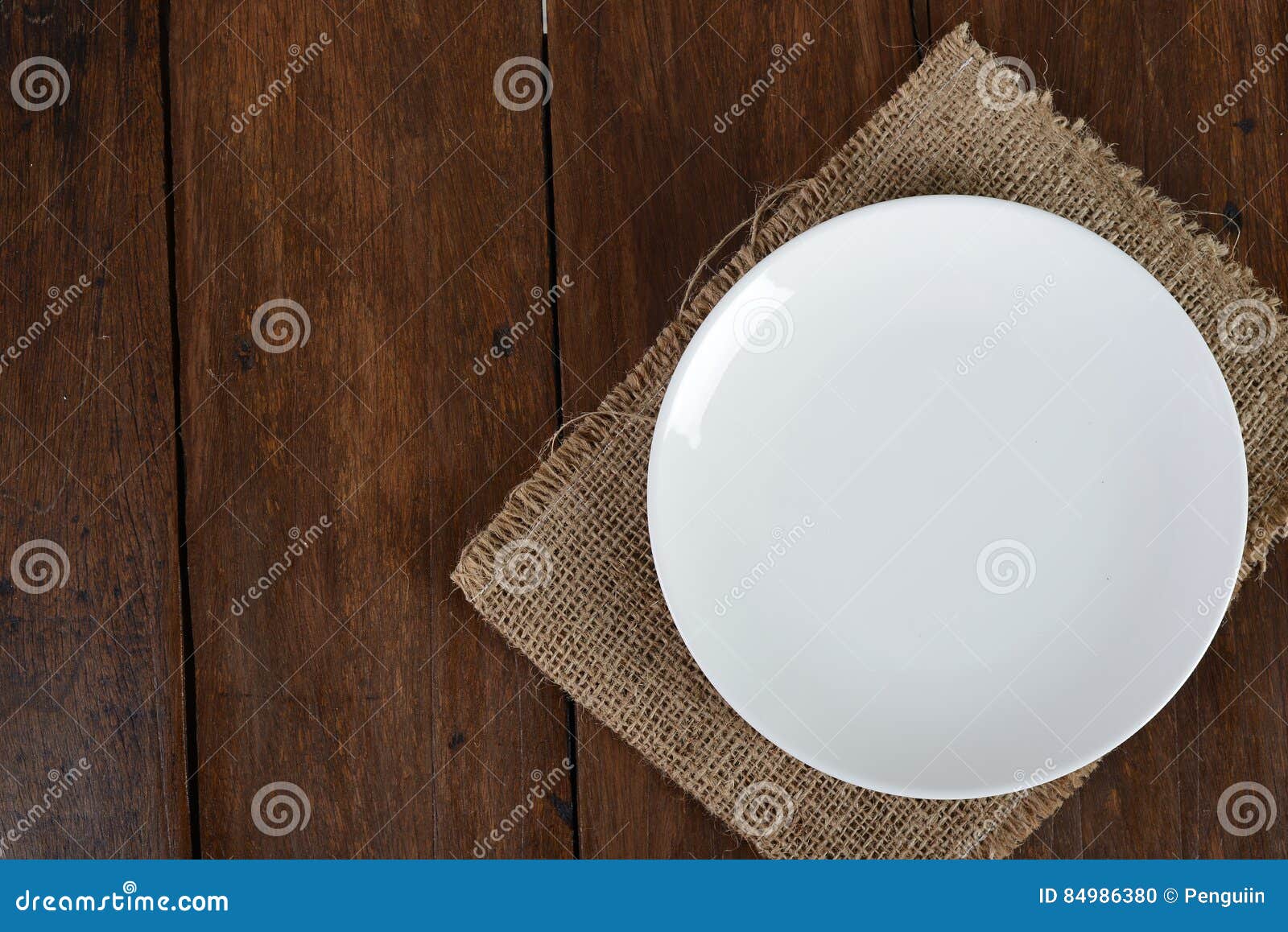Top View Empty Dish on the Table Background Stock Photo - Image of ...