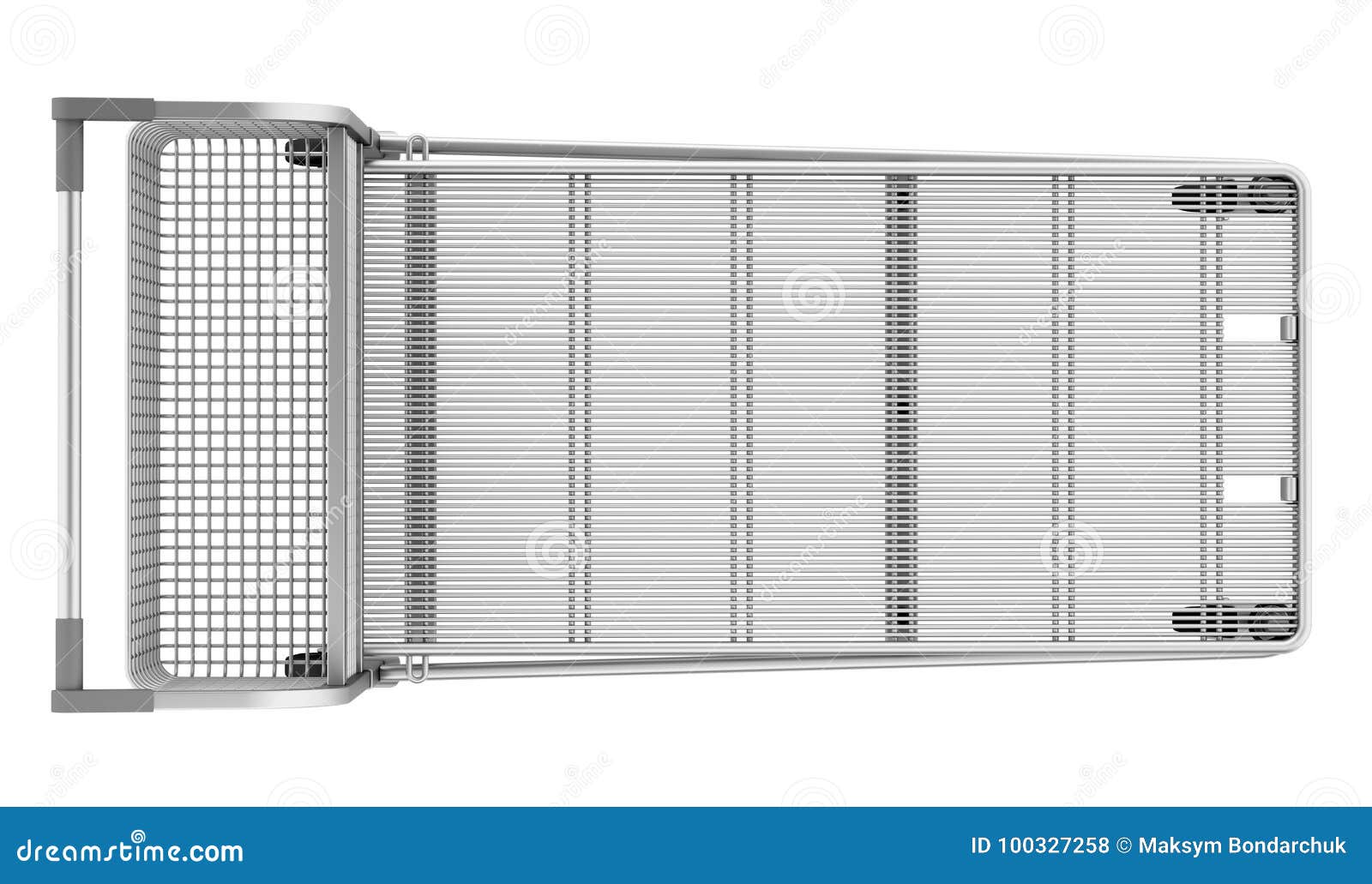 Top View of Empty Large Shopping Cart Isolated on White Stock ...