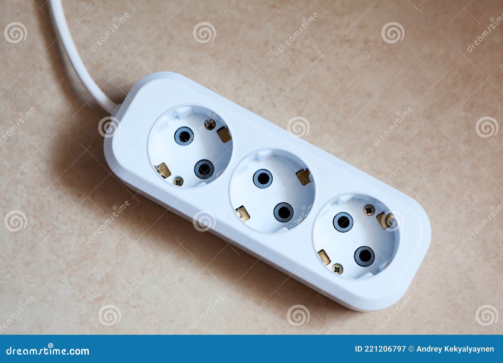 Top View at Empty Multi Plug Electrical Power Strip with for Extend the ...