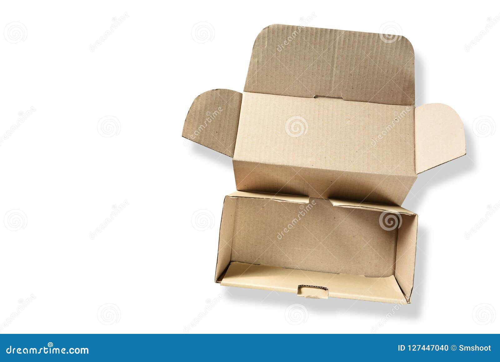 Top View of Empty Open Cardboard Box Stock Photo - Image of flat, gift ...