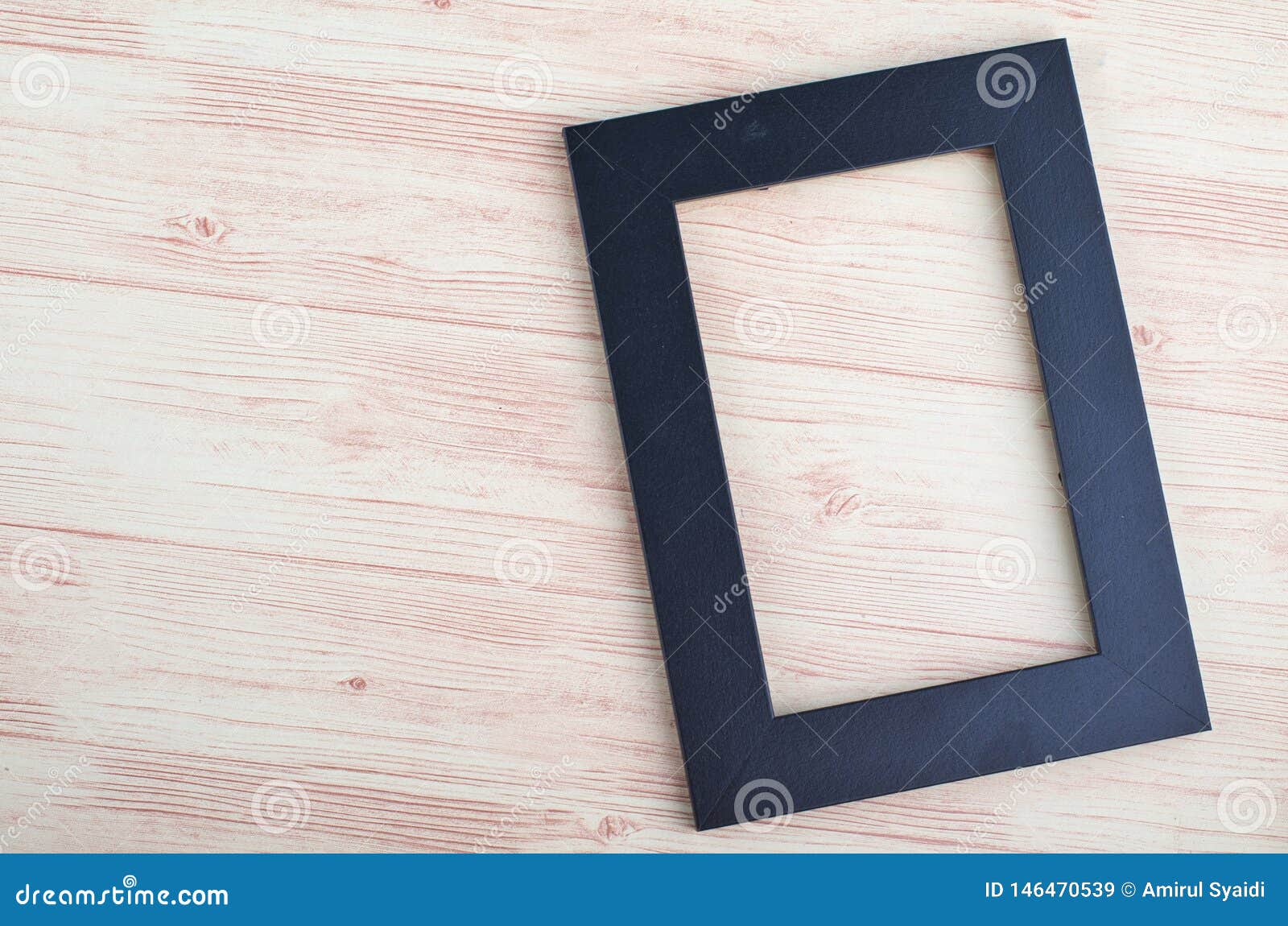 Top View Empty Photo Frame on Wooden Background Stock Image - Image of ...