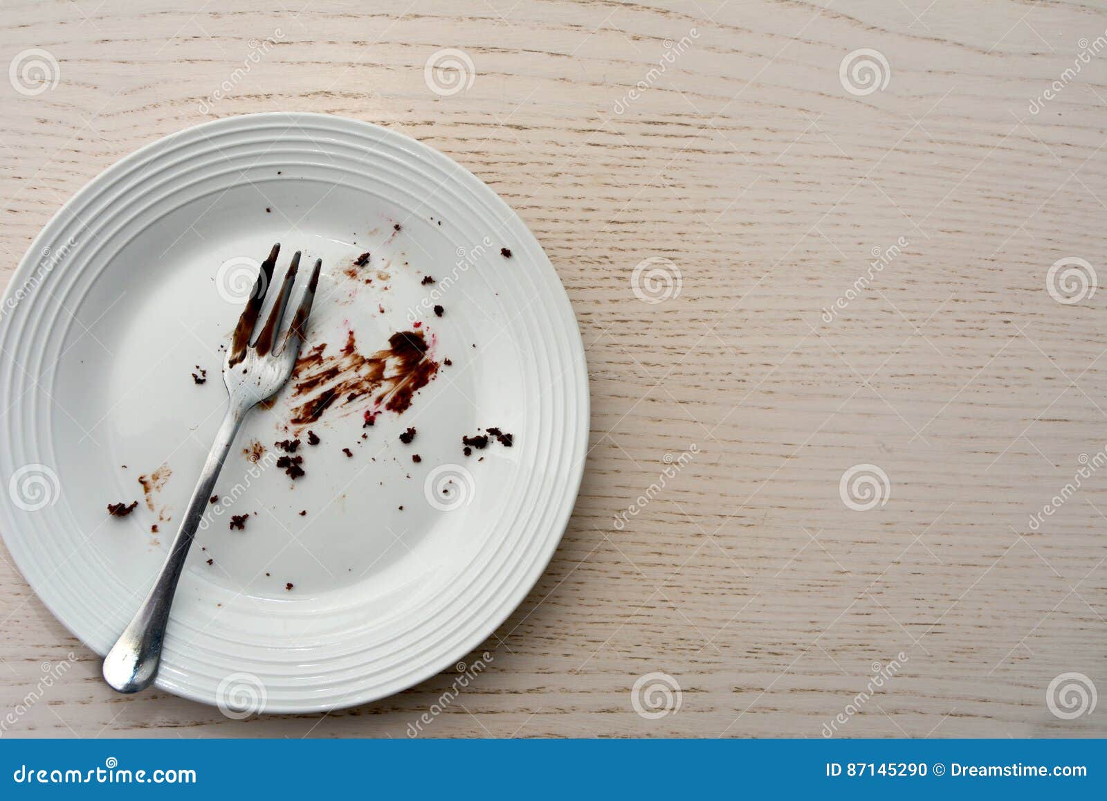 Empty Plate On Table With Cutlery And Blank Business Card, Top View ...