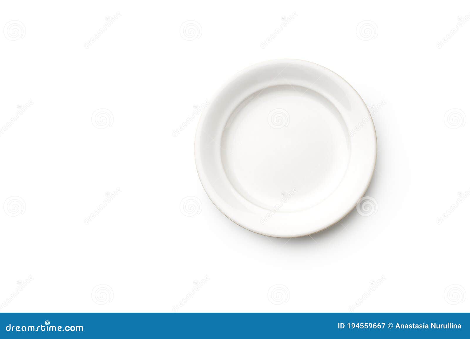 Top View of Empty Plate Isolated on White Background Stock Image ...