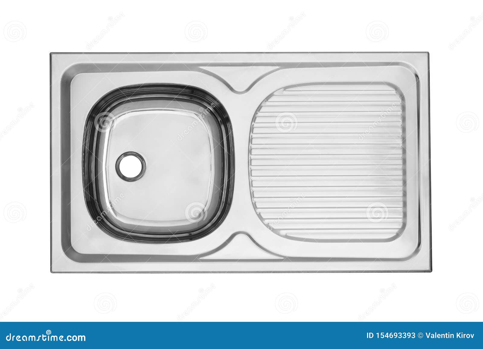 Top View of the Empty Sink Kitchenware Isolated on White with Clipping ...