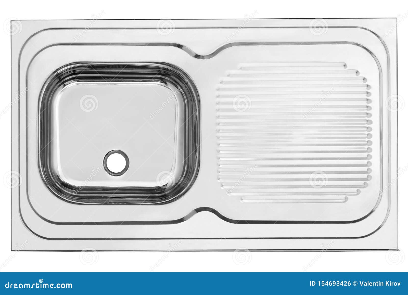 Top View of the Empty Sink Kitchenware Isolated on White with Clipping ...