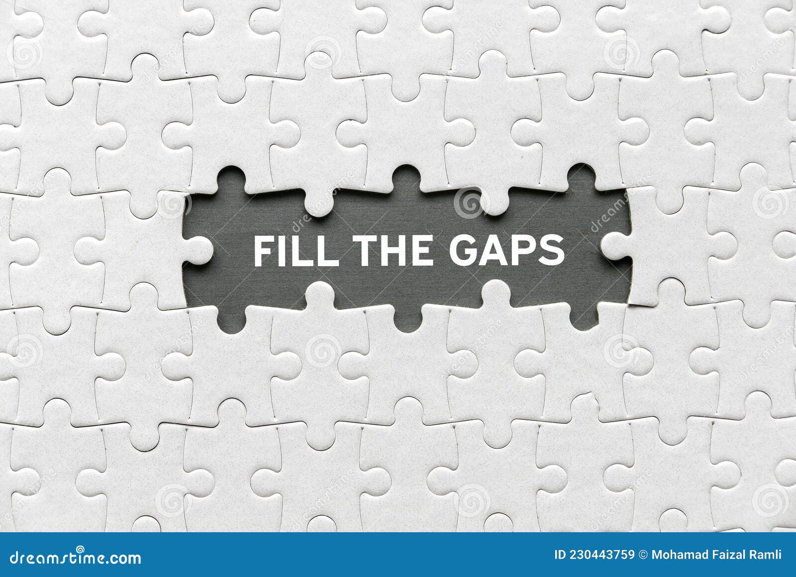 Top View of an Empty Space of Jigsaw Puzzle Fill with a Phrase Fill the ...