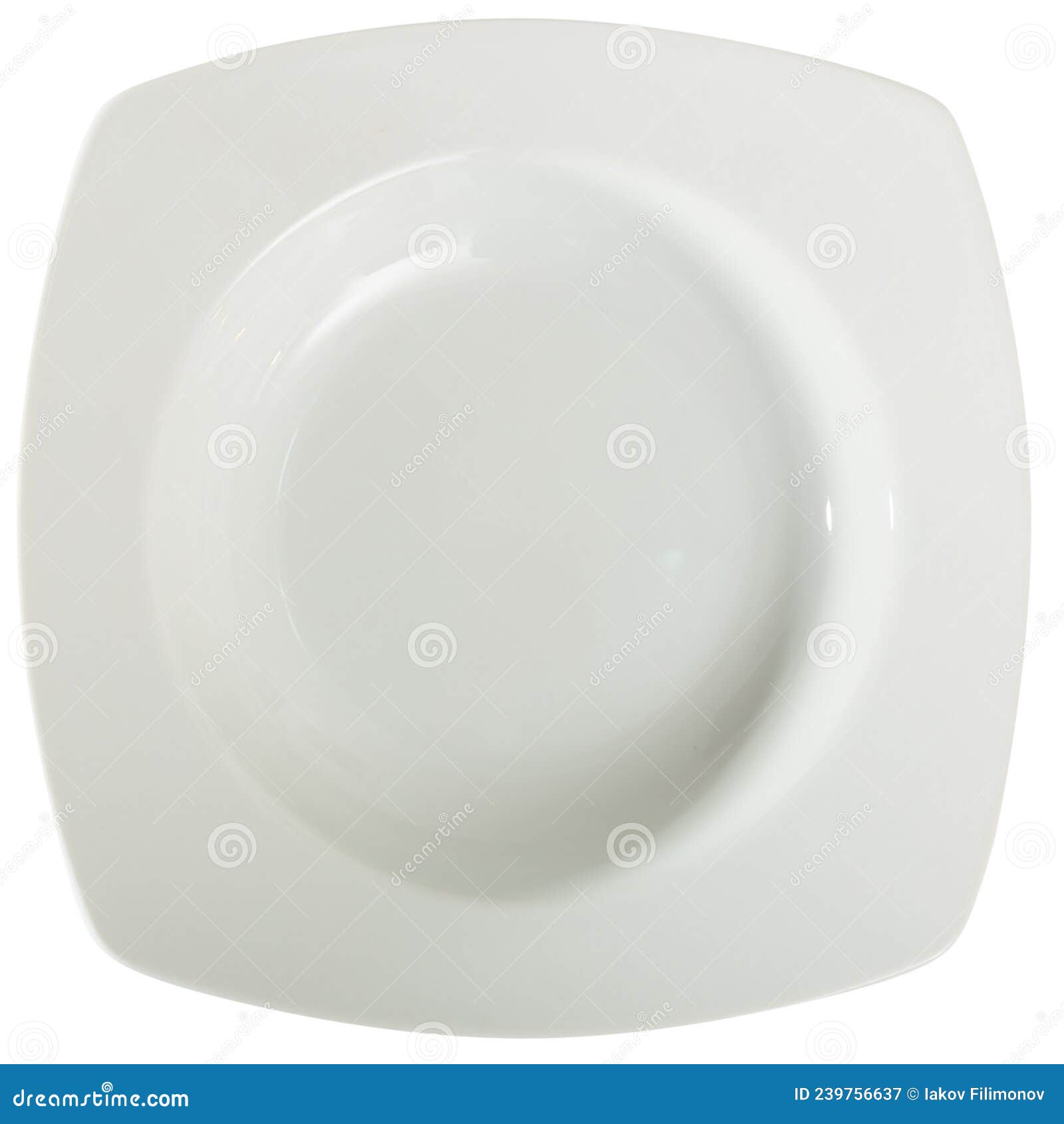 Empty Square White Plate on White Stock Image - Image of plate, element ...
