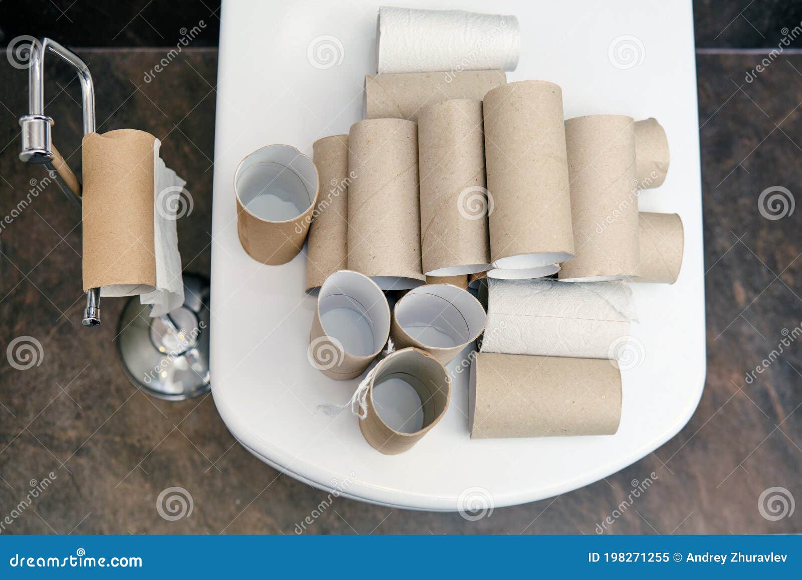 Top View of Empty Toilet Paper Rolls in a Large Pile Stock Image ...