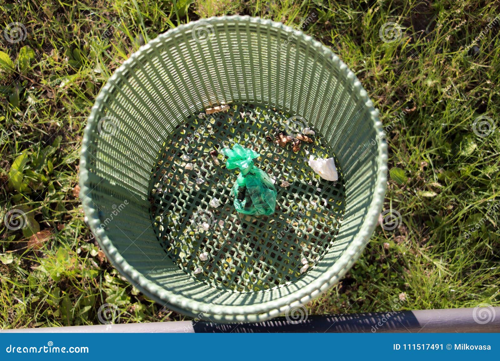 Top View of an Empty Trash Container Stock Image - Image of town ...