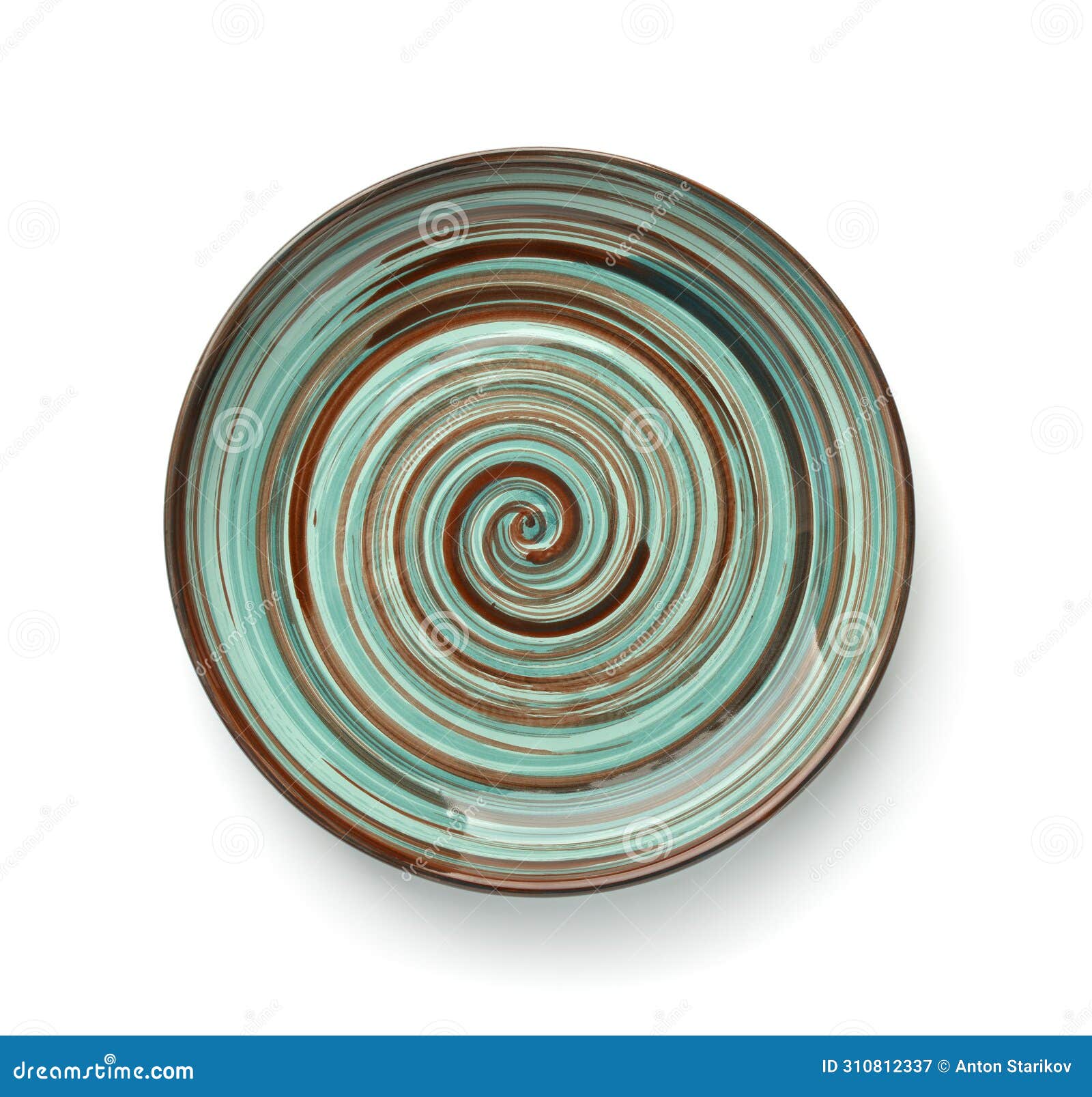 Top View of Empty Vintage Swirl Ceramic Plate Stock Image - Image of ...