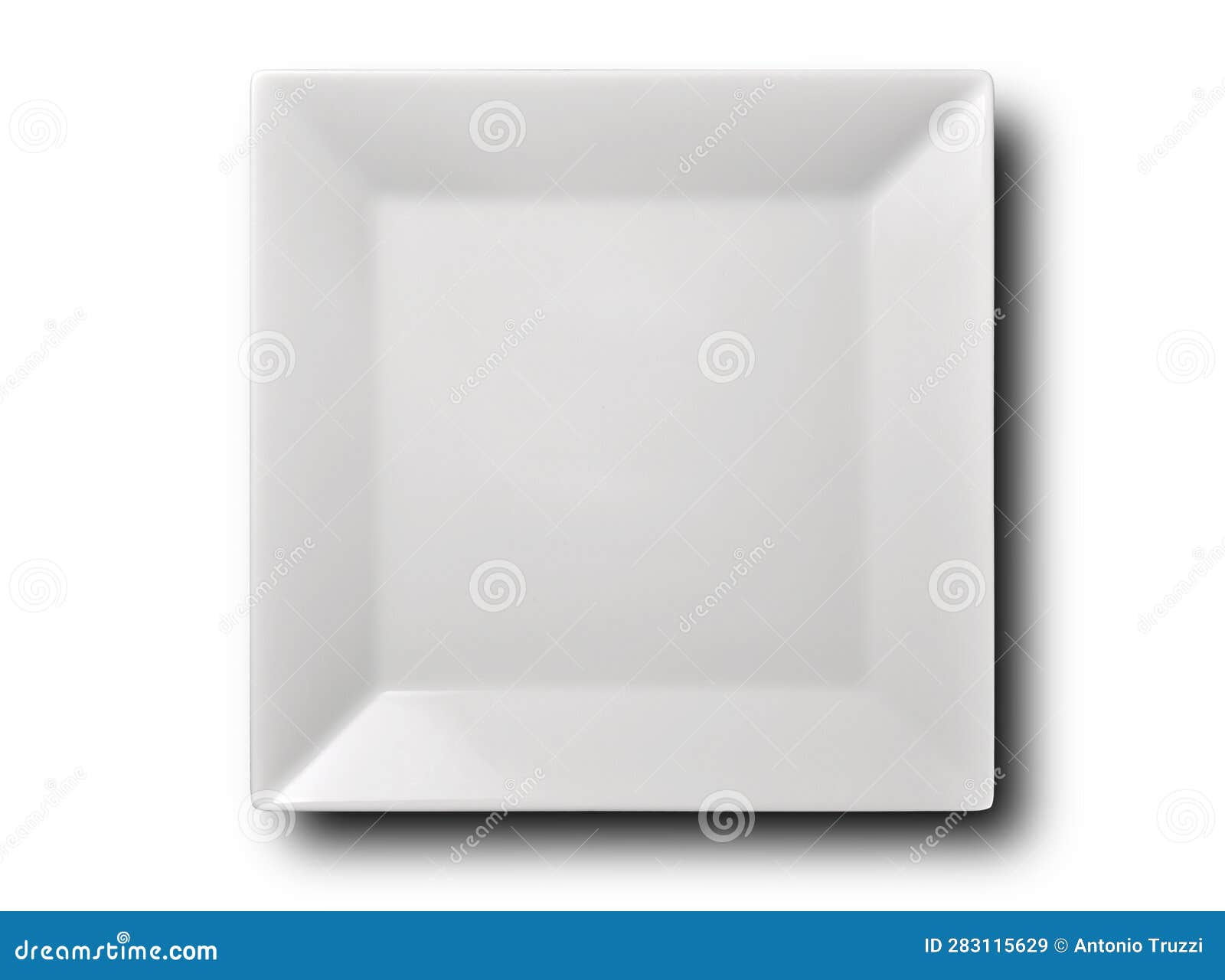 Top View of Empty White Square Plate Stock Image - Image of cuisine ...