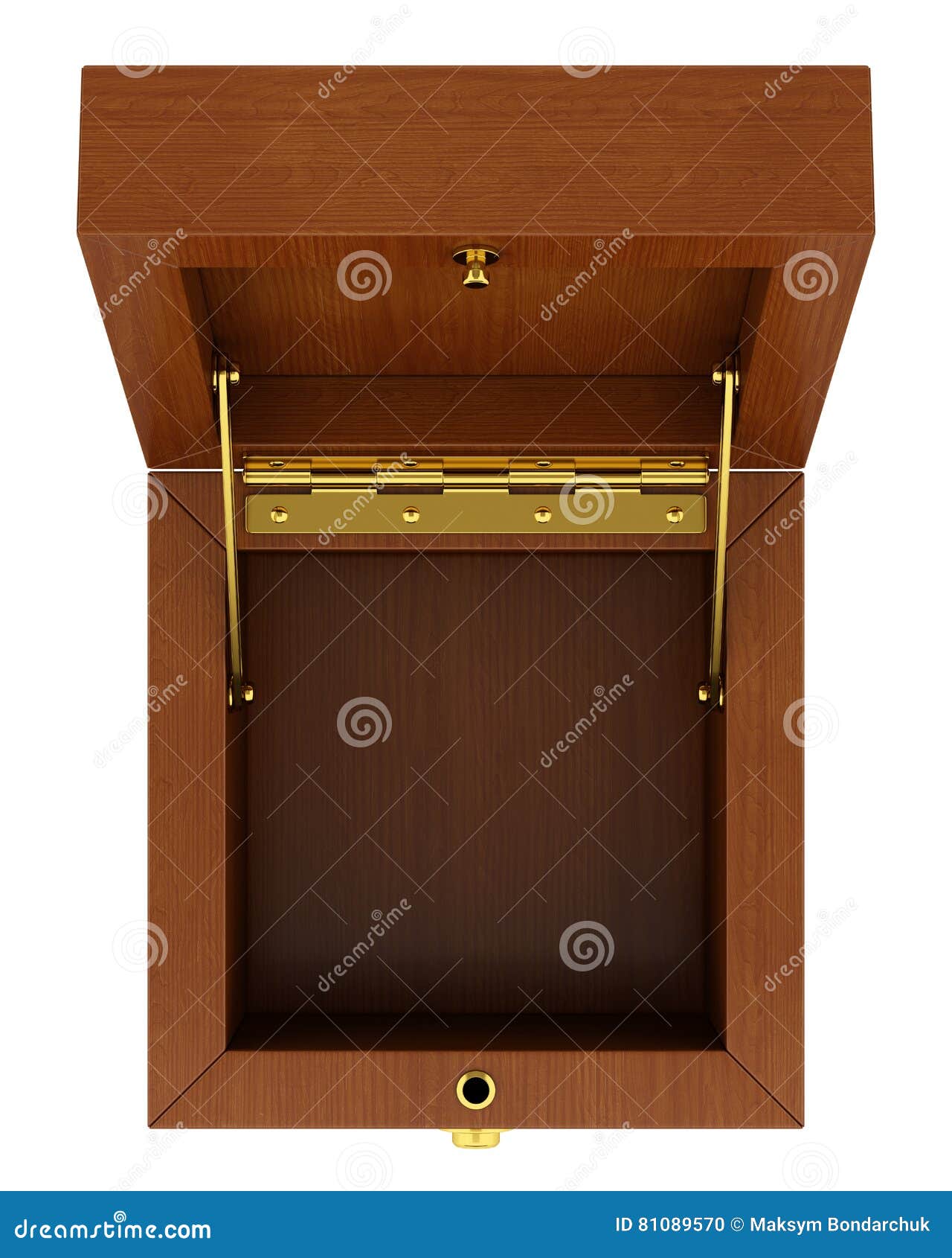 Top View of Empty Wooden Box Isolated on White Stock Illustration ...