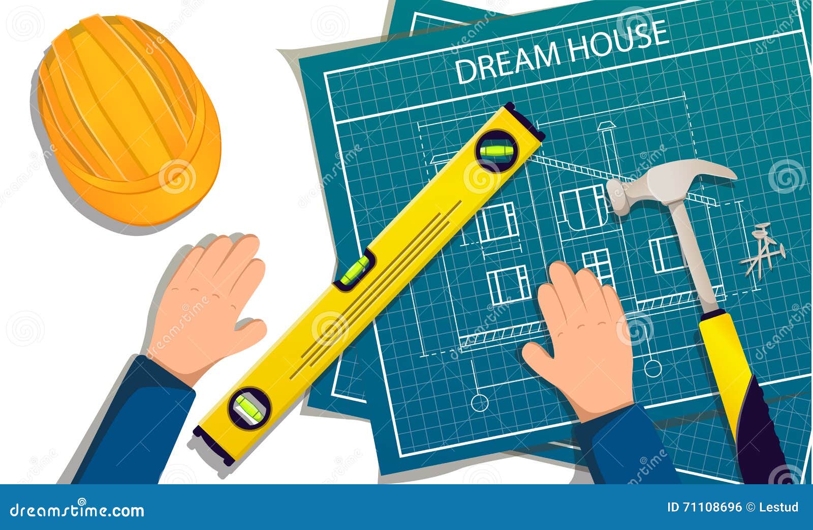 Top View Engineering and Architecture Table Stock Illustration ...