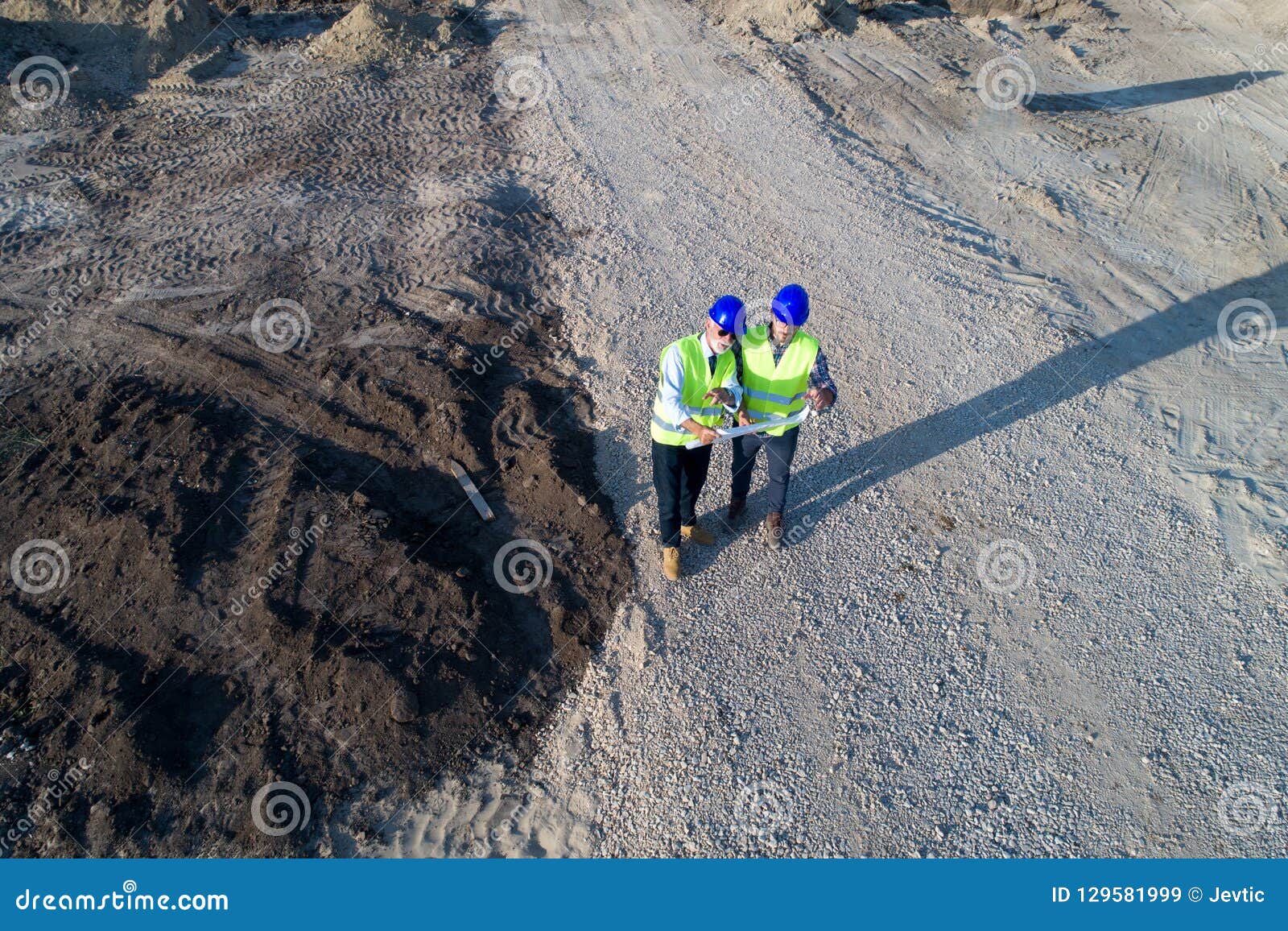 Top View of Engineers at Construction Site Stock Image - Image of ...