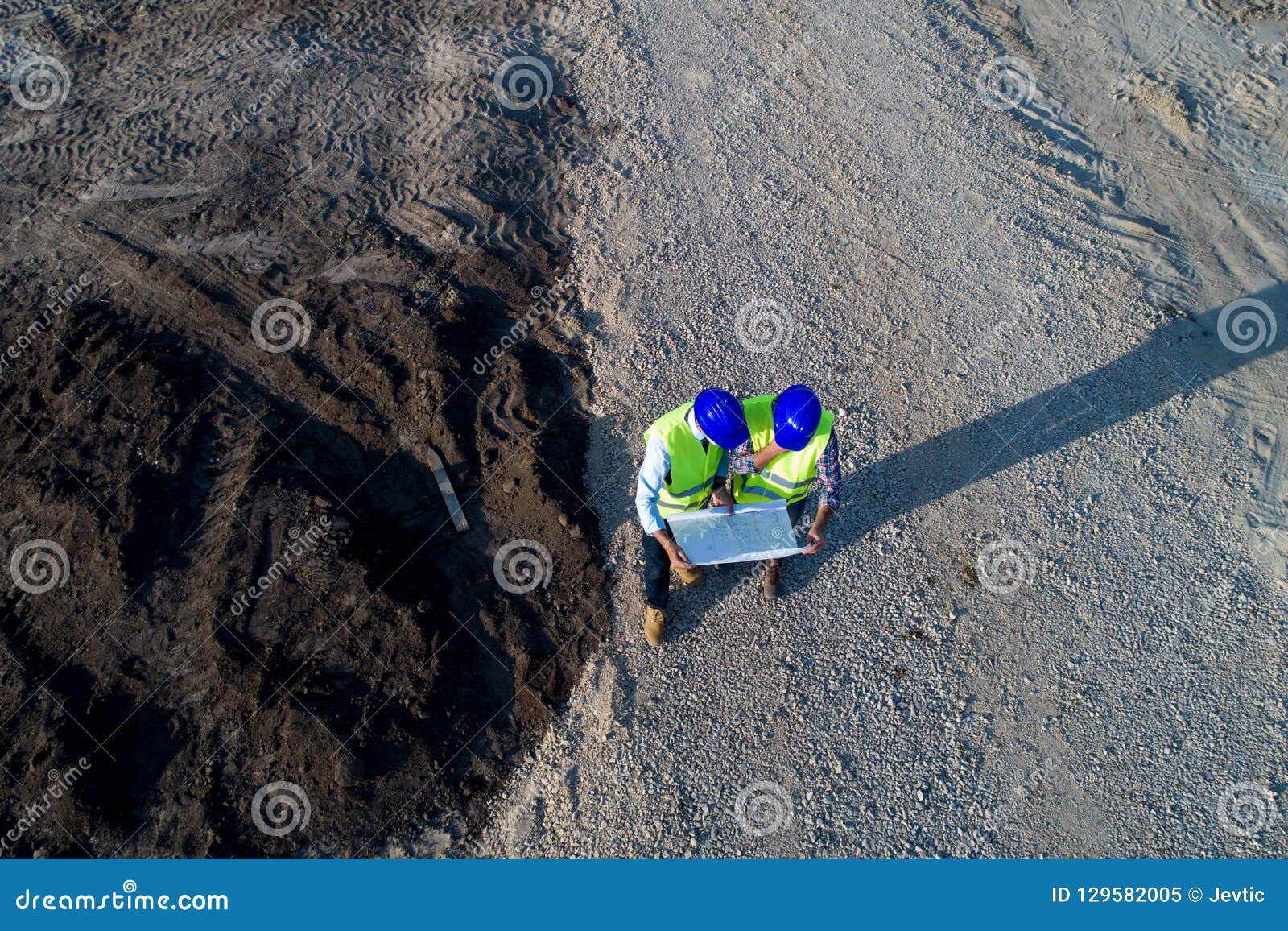 Top View of Engineers at Construction Site Stock Image - Image of ...