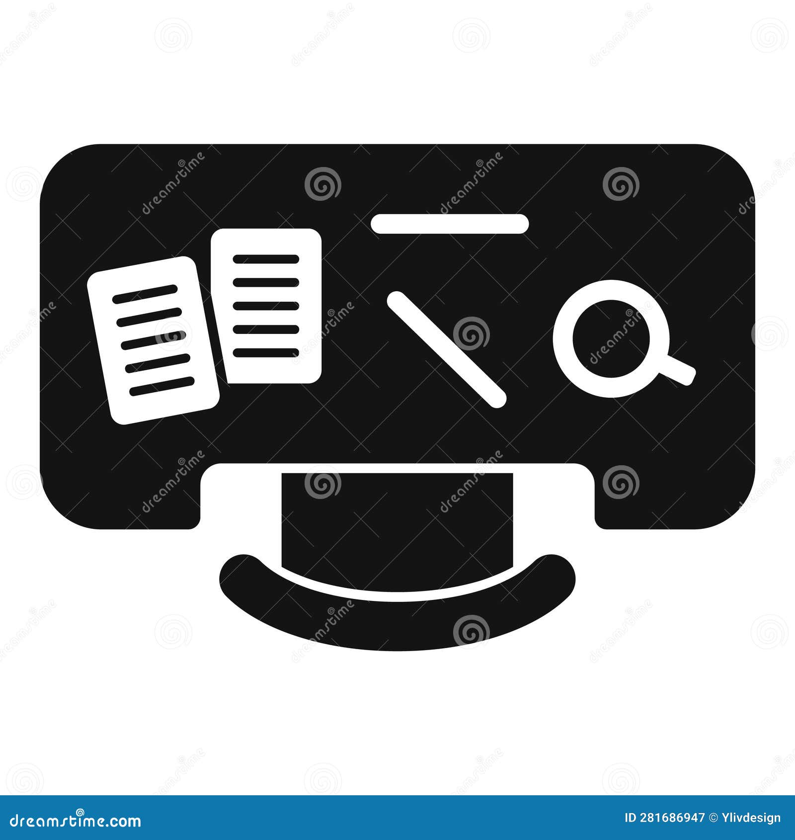Top View Ergonomic Workplace Icon Simple Vector. Office Table Stock ...