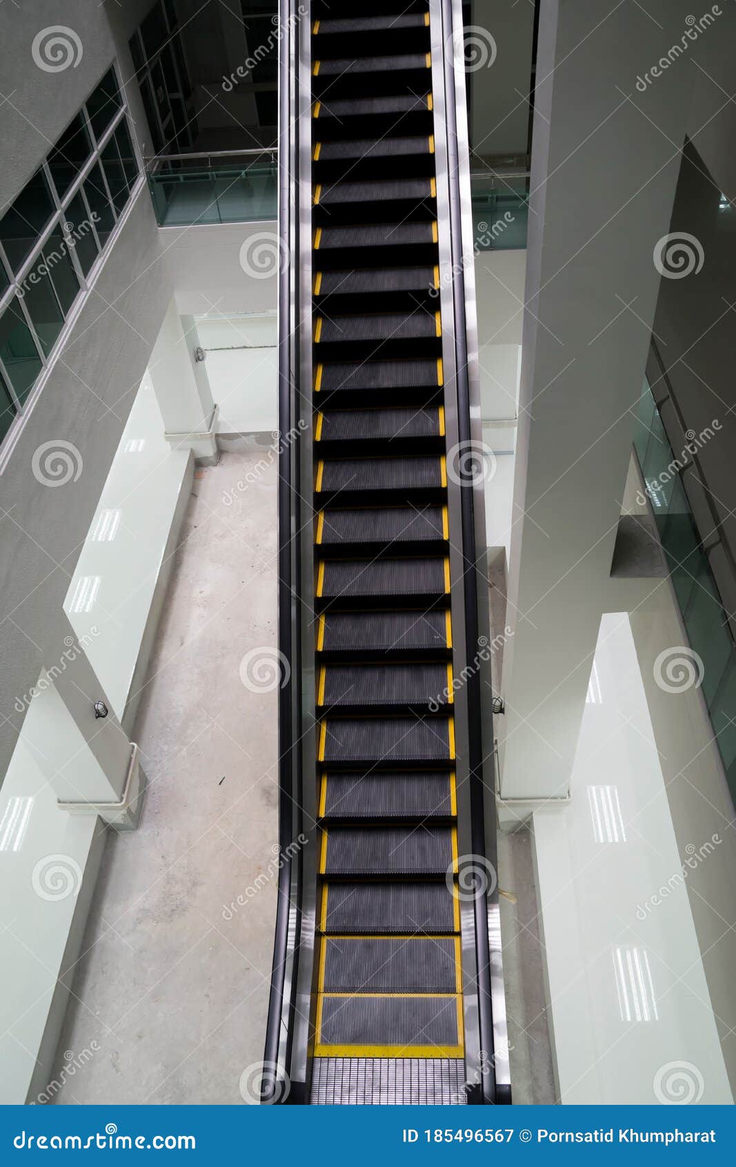Top view of the escalator stock image. Image of connection - 185496567