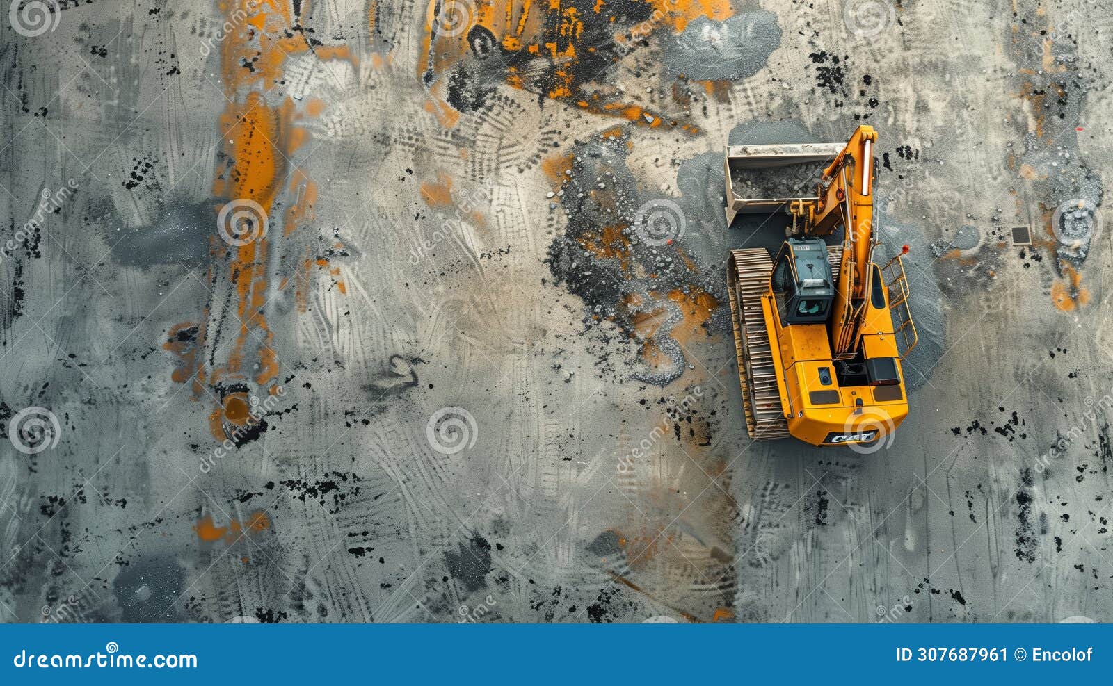 Top View of Excavator on Construction Site Editorial Photo - Image of ...