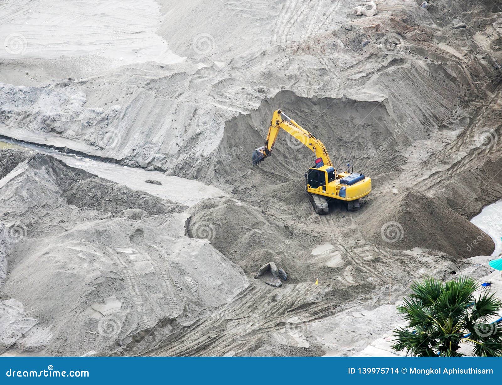 Top view of excavator stock photo. Image of blue, heavy - 139975714