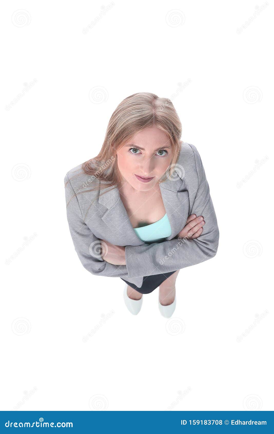 Top View. Executive Business Woman Looking Forward Stock Photo - Image ...