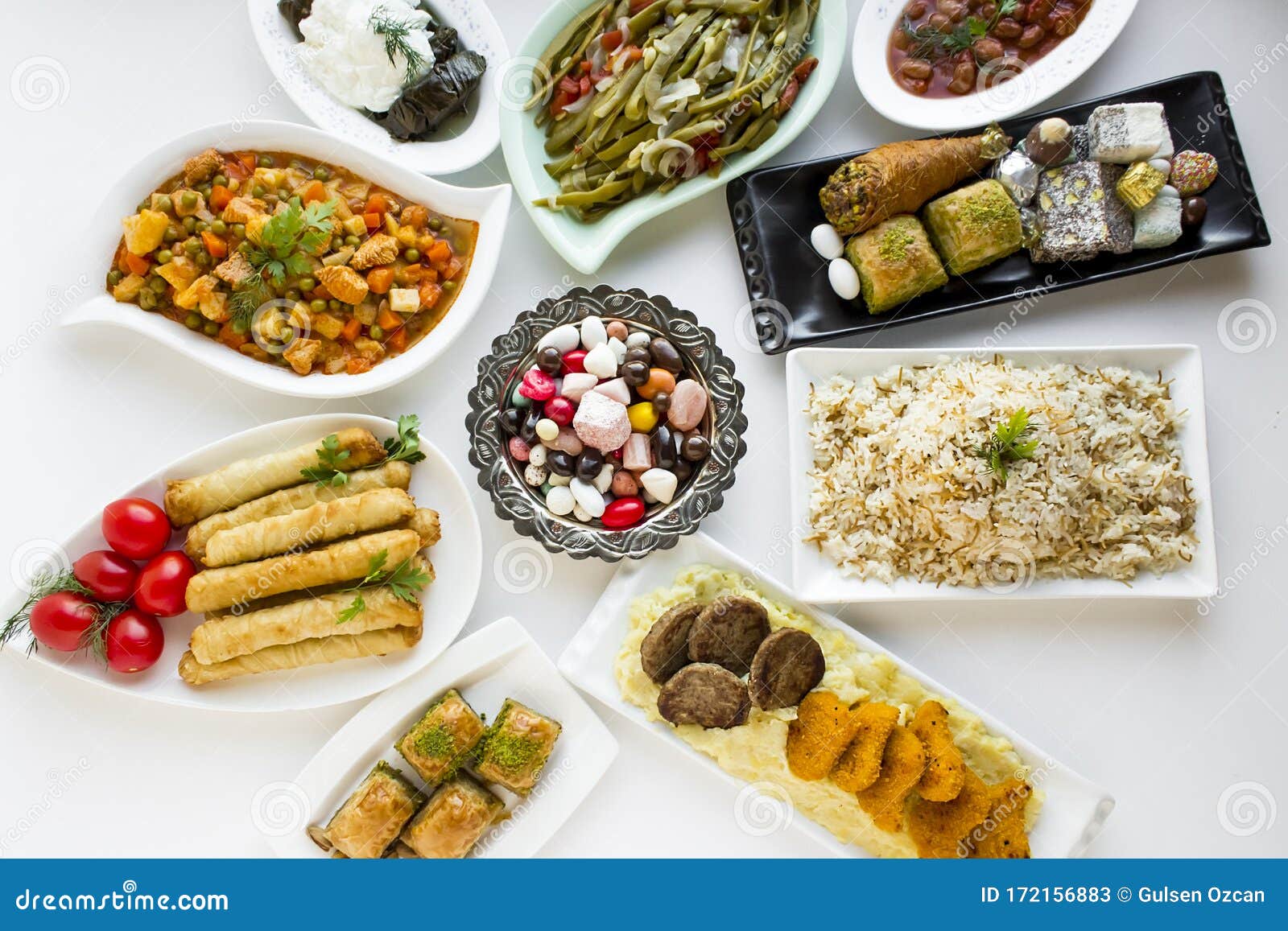 The Sugar Feast after Ramadan Eve or Feast of Sacrifice Dinner Table ...