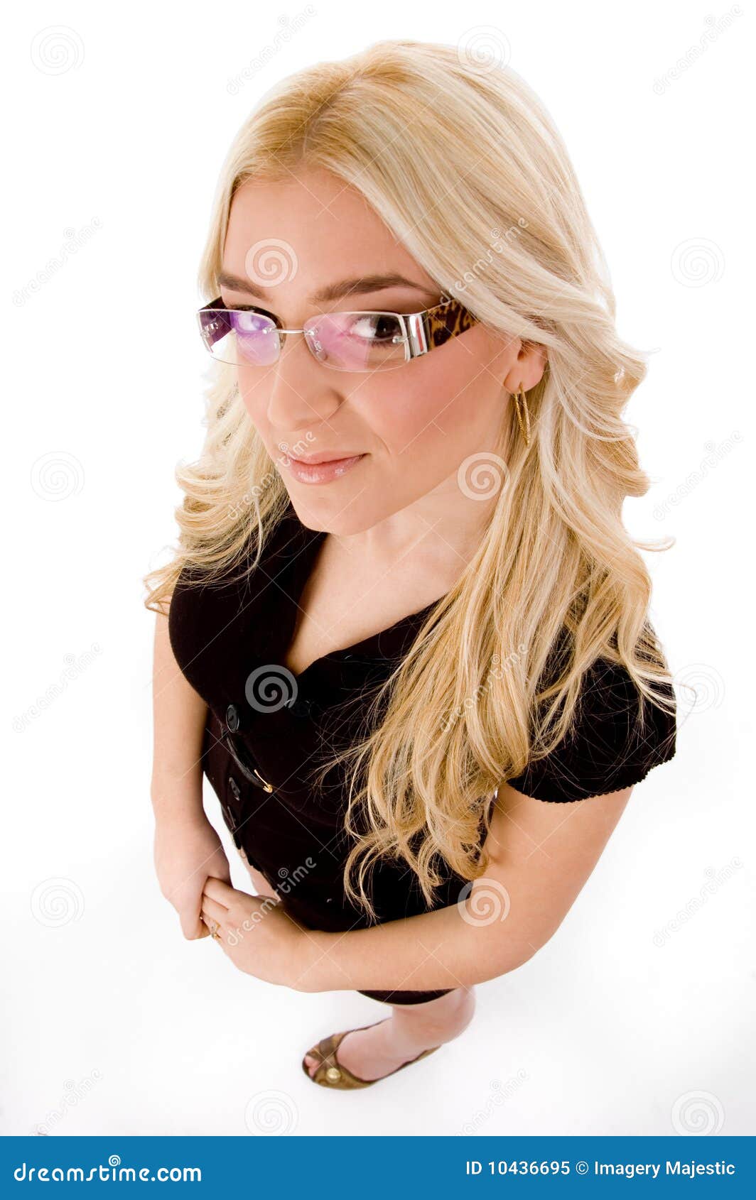 Top View of Female Looking at Camera Stock Image - Image of female ...