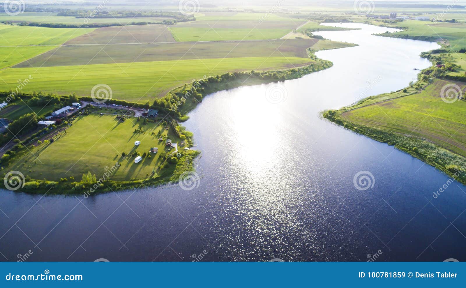 Field and river stock image. Image of stream, plant - 100781859