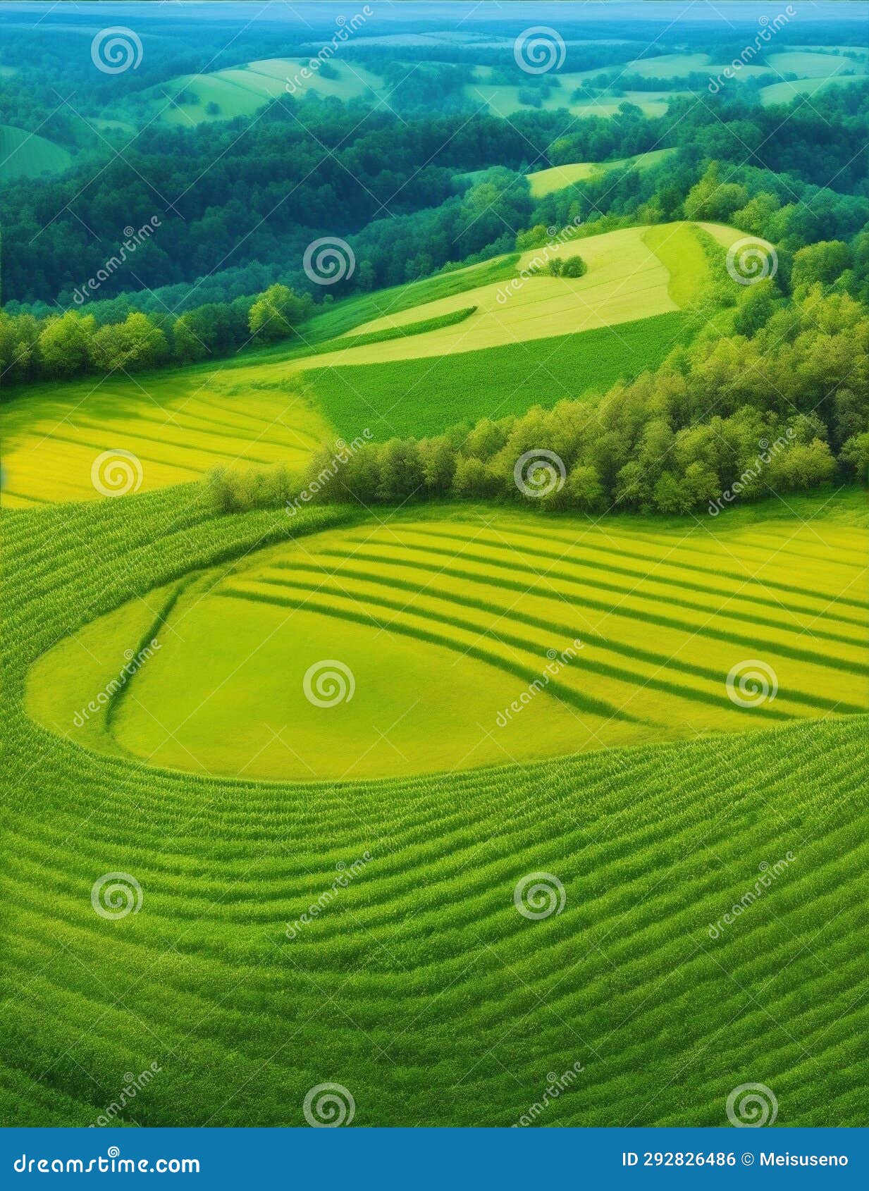 Top View of Fields and Forests Illustration Stock Illustration ...
