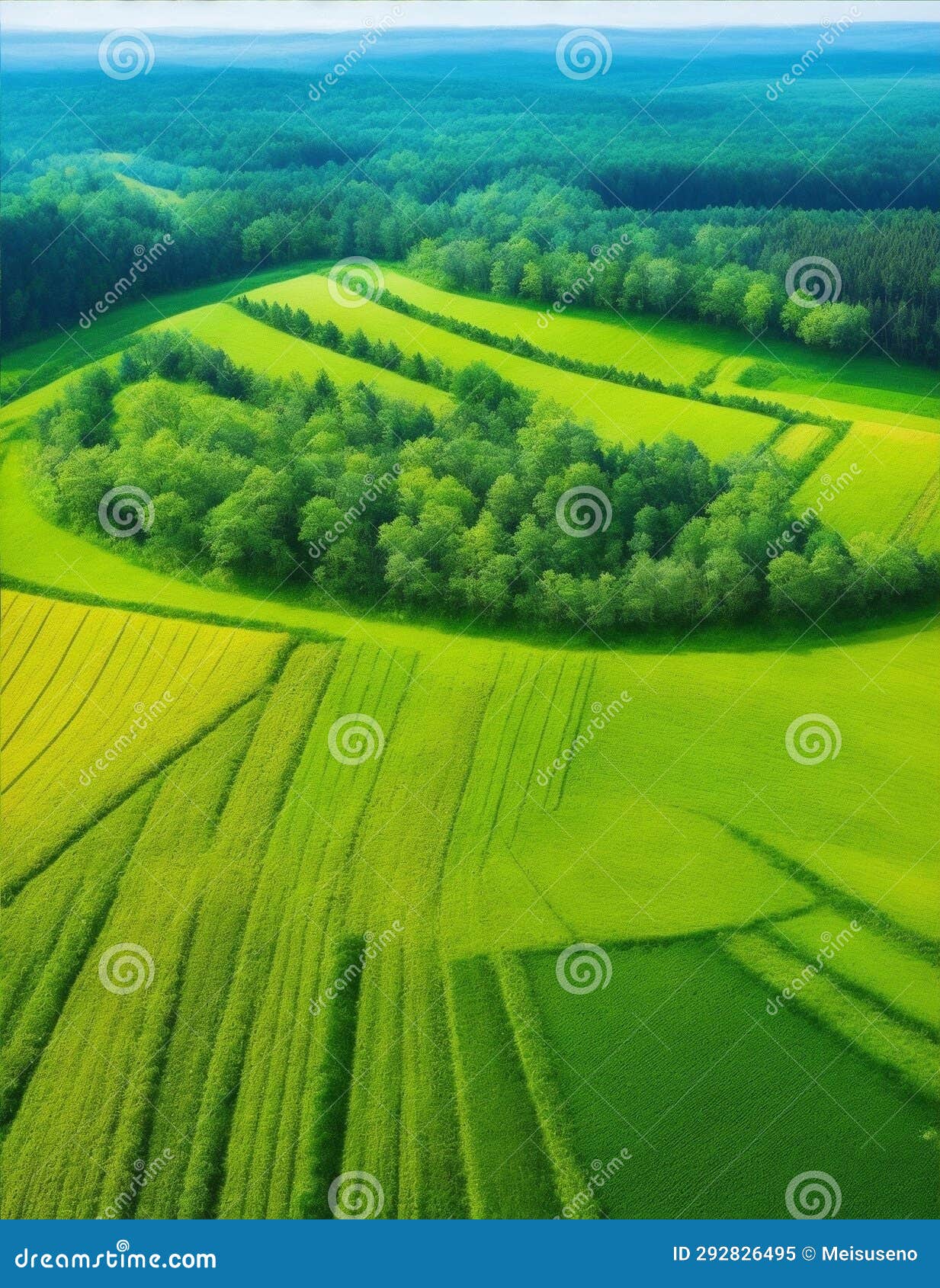 Top View of Fields and Forests Illustration Stock Illustration ...