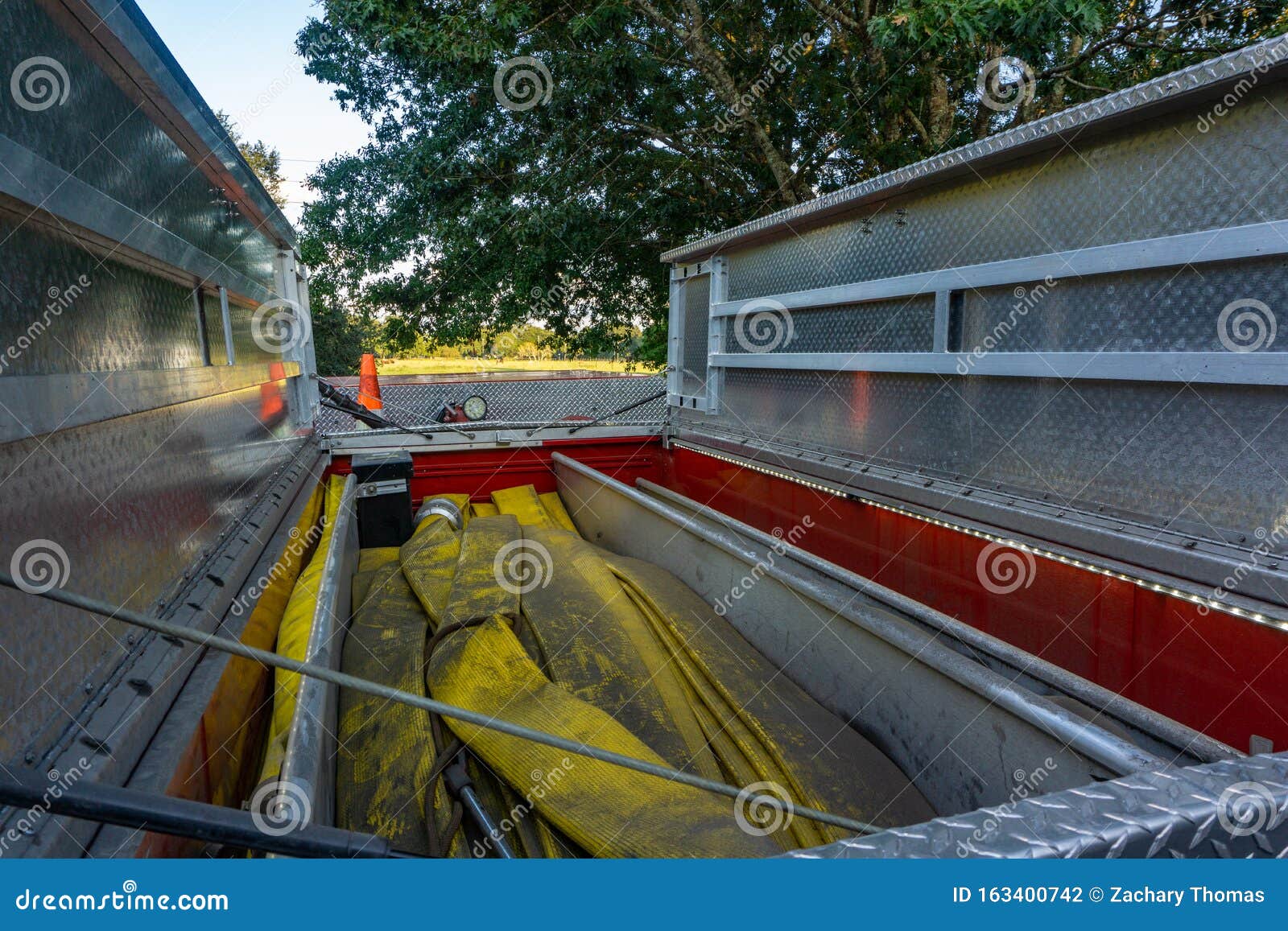 Top view of fire truck. stock photo. Image of fireman - 163400742