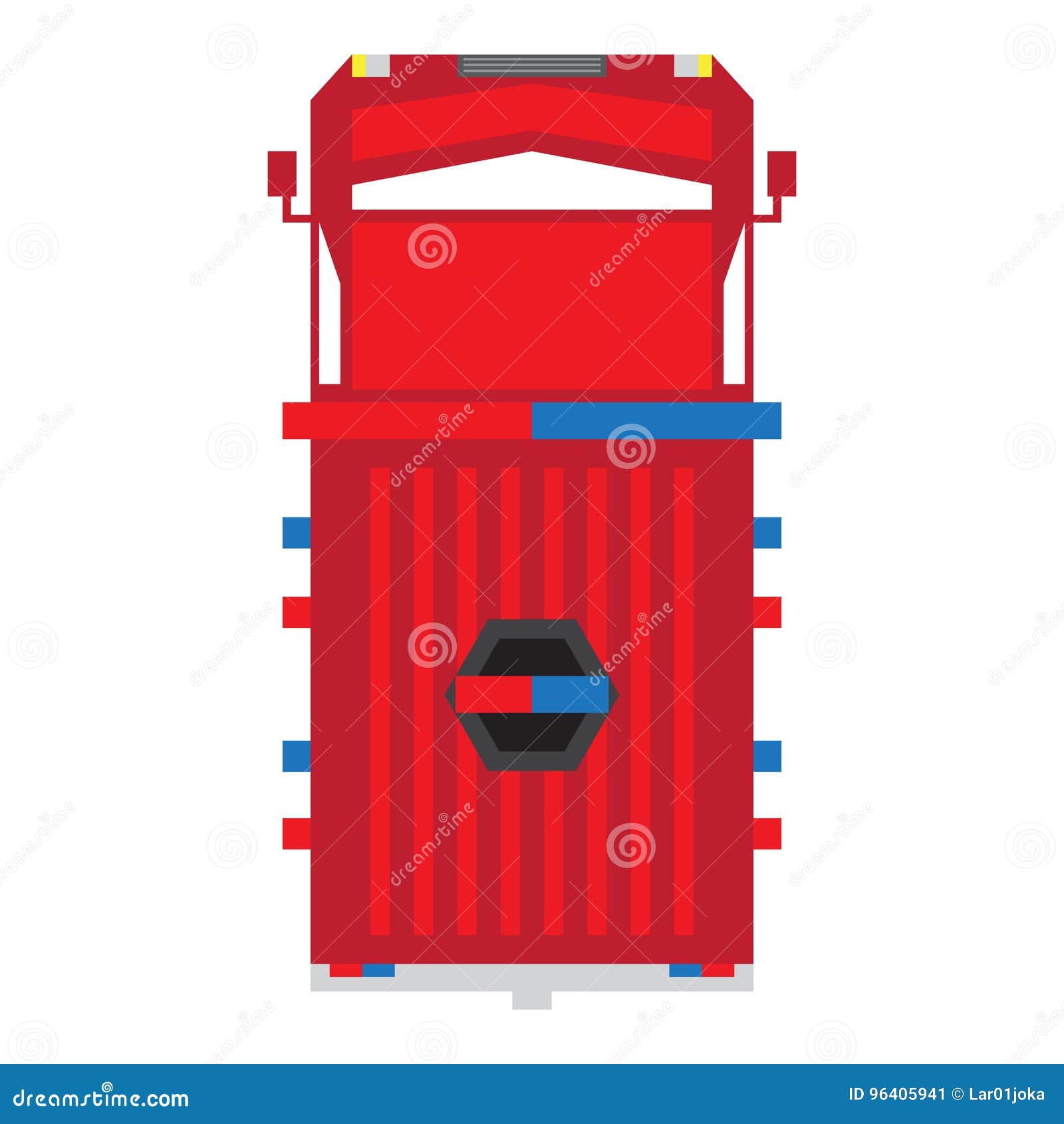 Top view of a firetruck stock vector. Illustration of graphic - 96405941