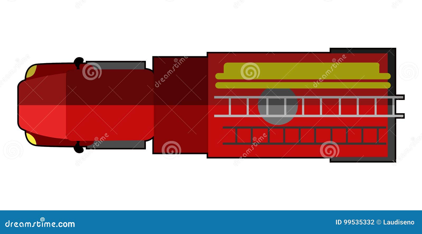 Top view of a firetruck stock vector. Illustration of auto - 99535332
