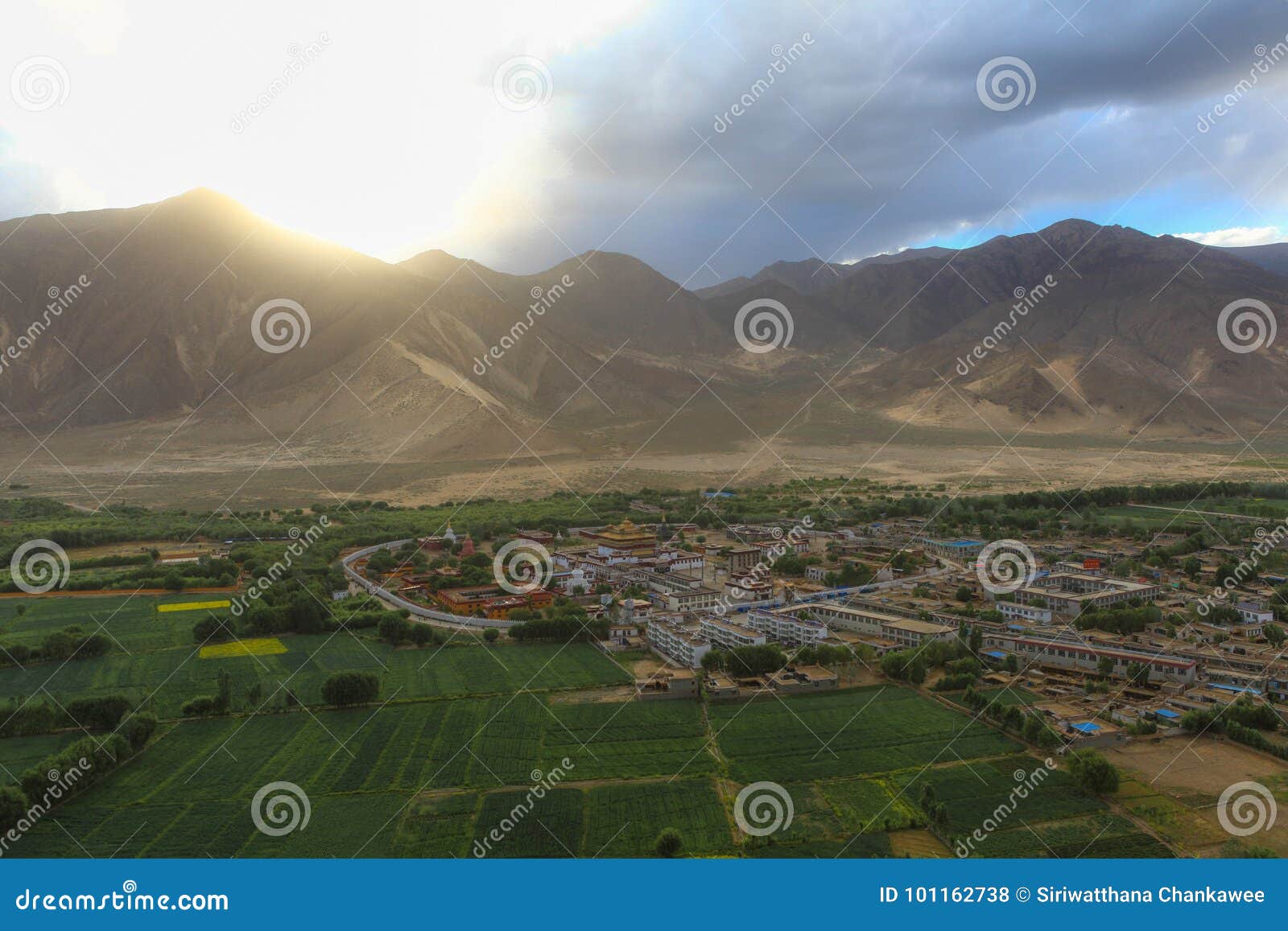 Top View of the First Buddhist Monastery in Tibet, Samye Temple Stock ...