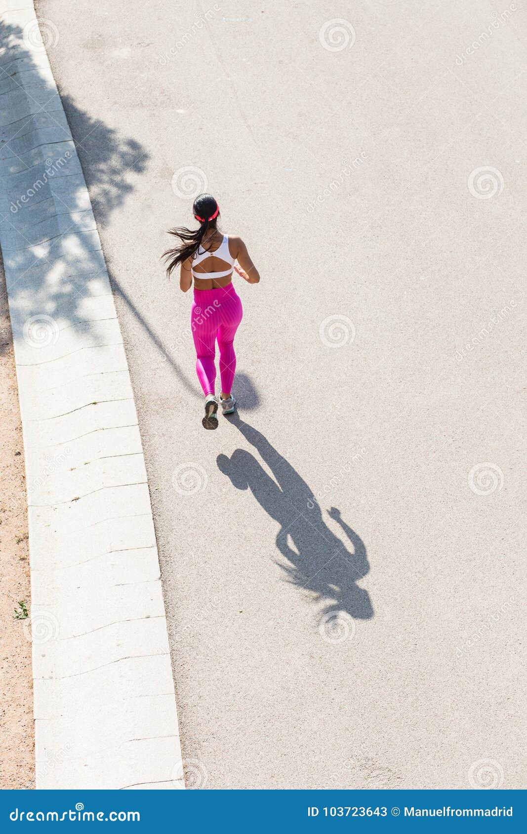 Top View of a Fit Woman Runner Stock Image - Image of athletic, female ...