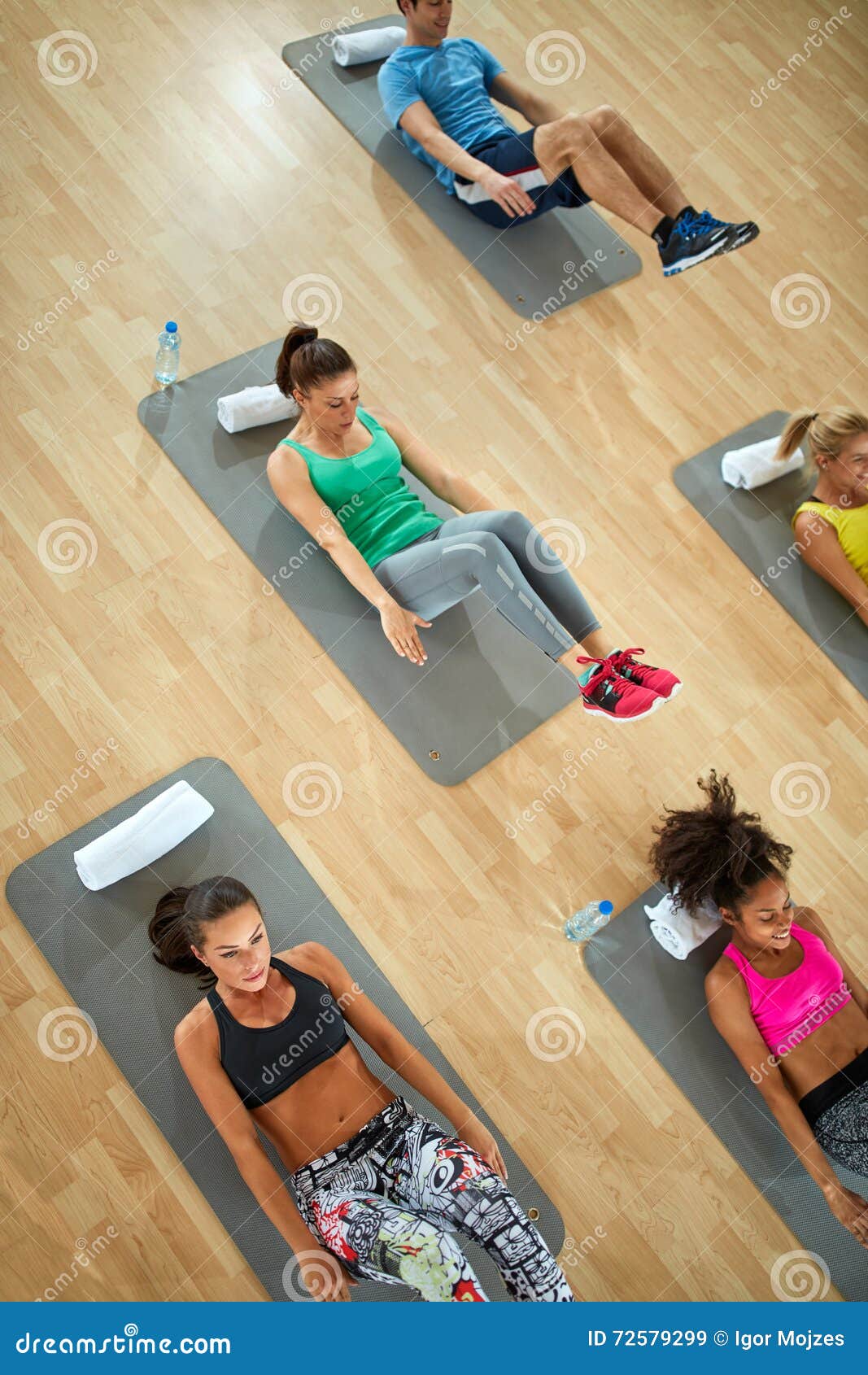 Top view- fitness class stock image. Image of inside - 72579299