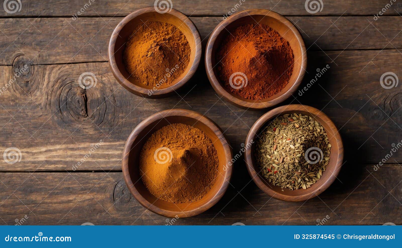 Top View of Five Spice Powder in a Small Wooden Plate Ai Generated ...