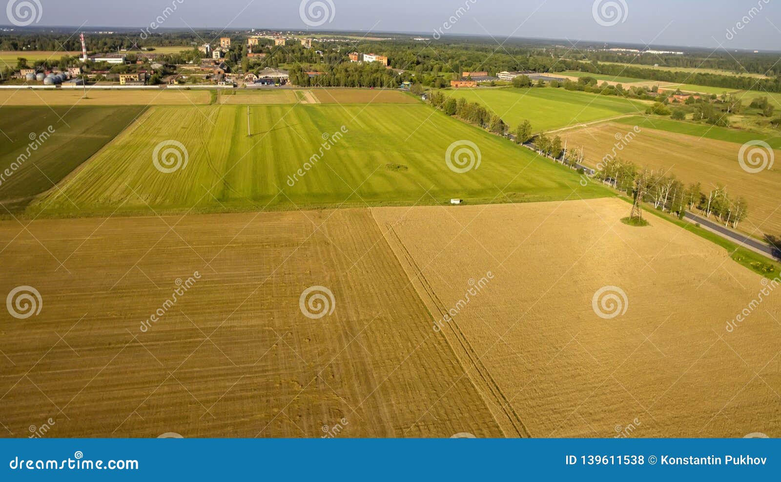 Top View on Agricultural Field Stock Photo - Image of farm, geometry ...