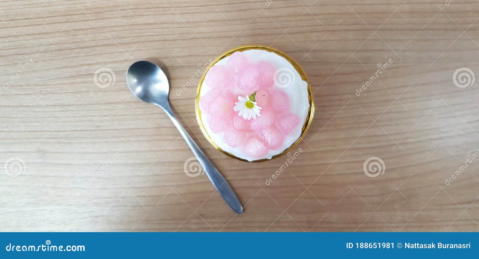 Top View or Flat Lay of Coconut Cupcake with Crispy Ruby and White ...