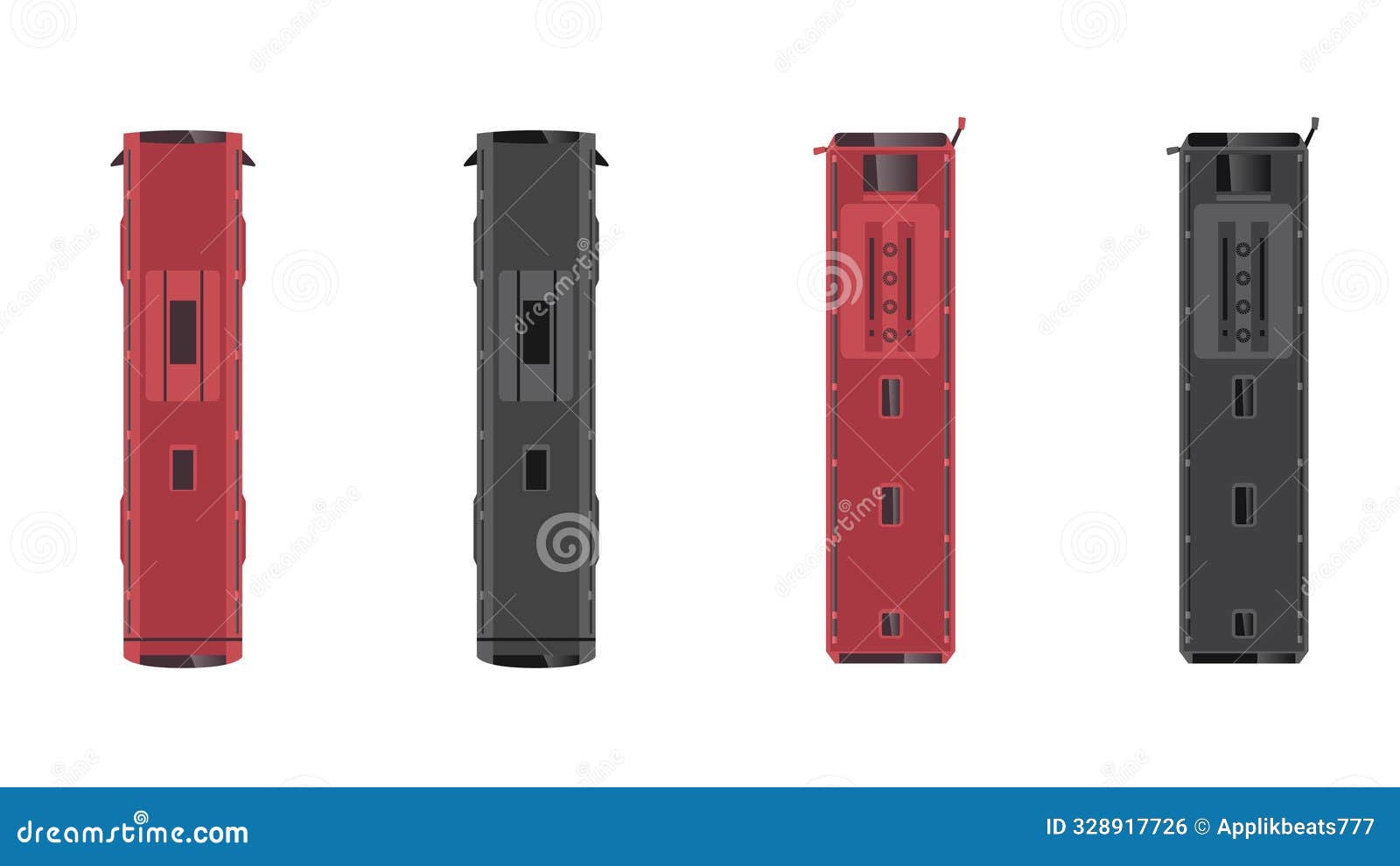 Top View Flat of Transit Bus Vehicle with Many Color Stock Vector ...